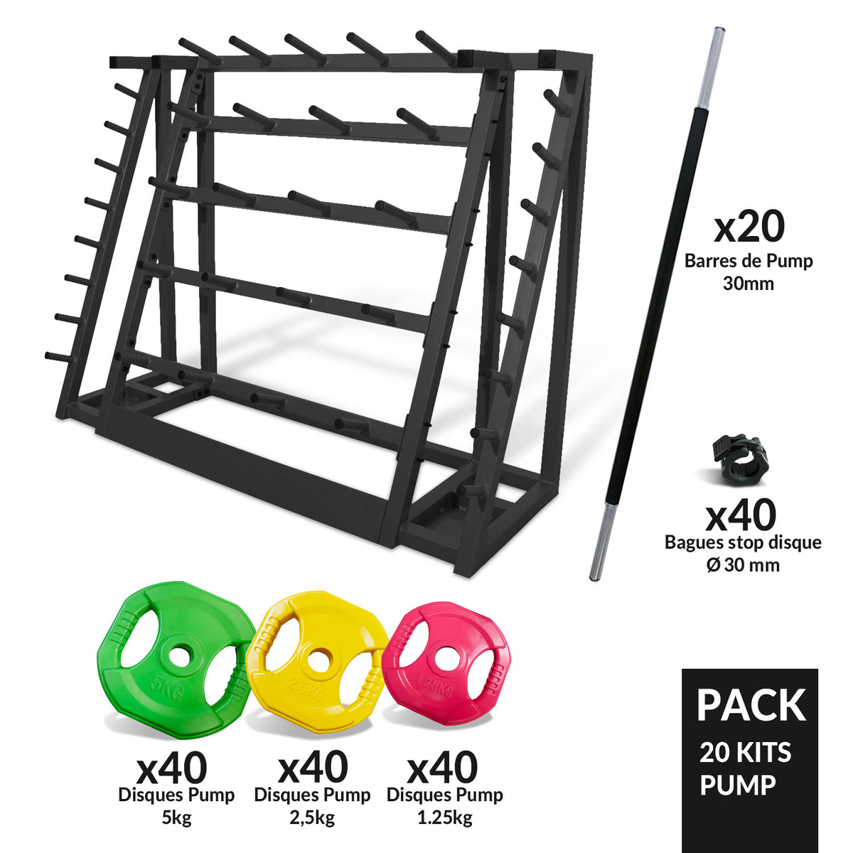 Leaderfit’ Equipement | Rack - capacité : 20 Kits de Pump